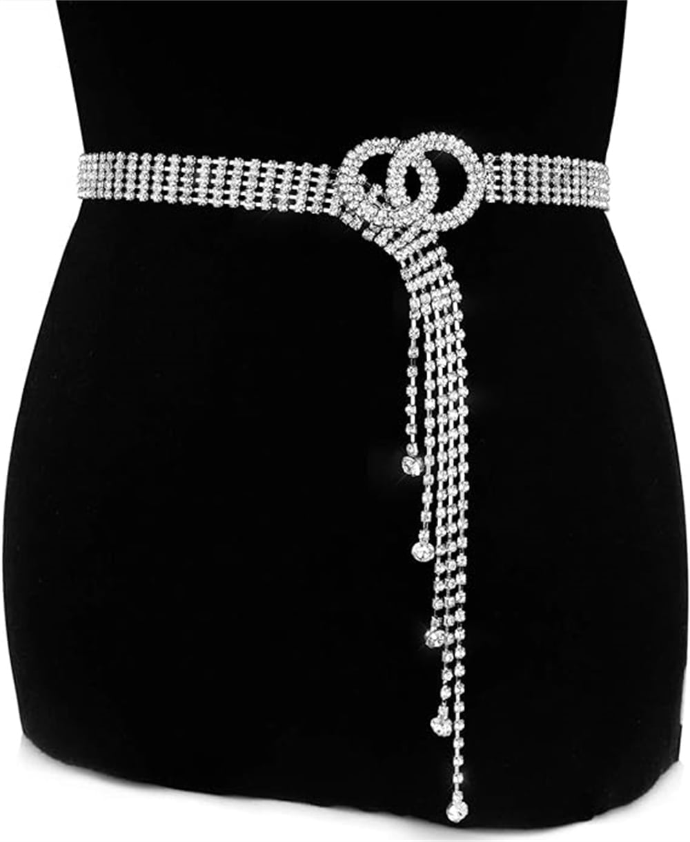Tutuviw Women Rhinestone Belt Shiny Diamond Crystal Ladies, Rhinestone ...