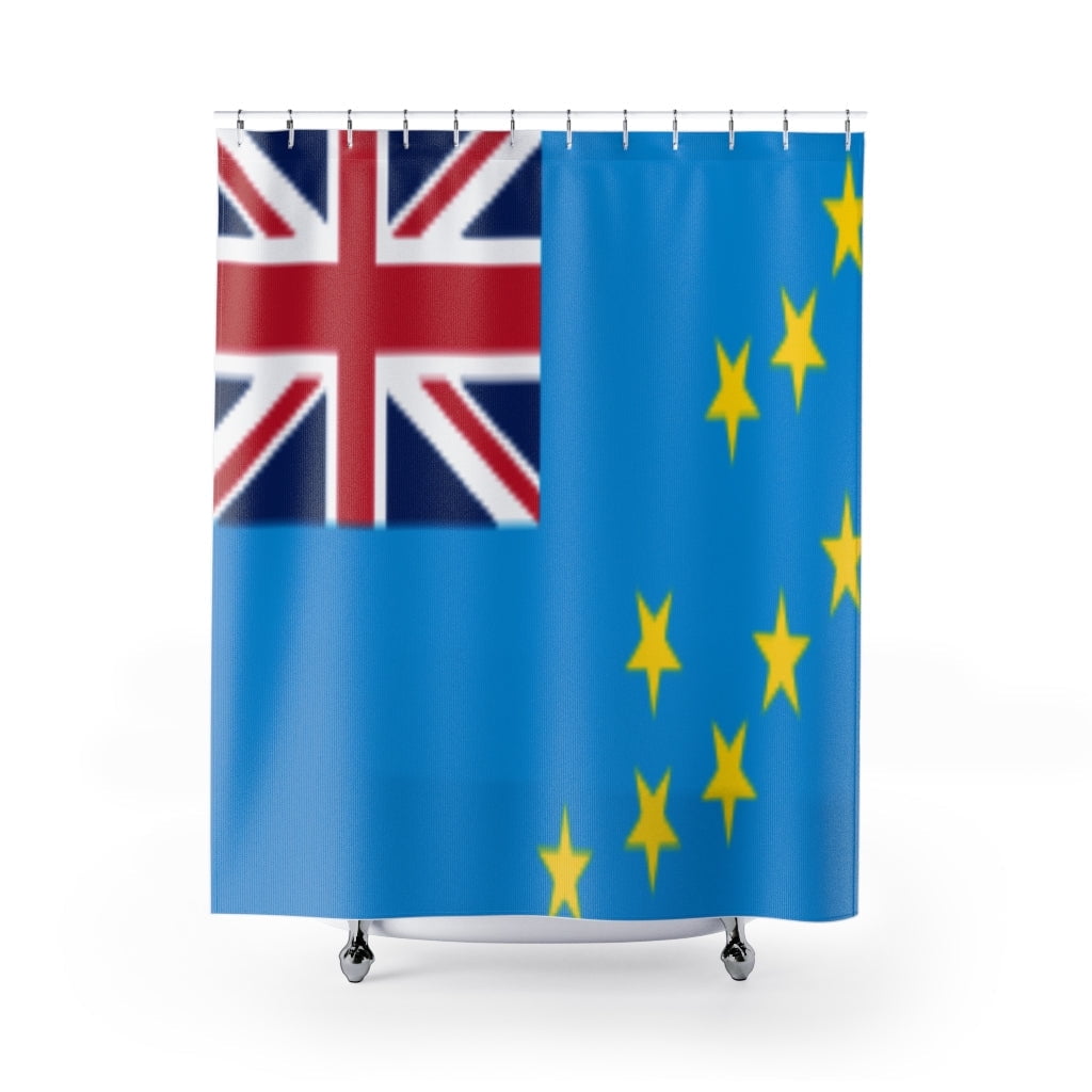 Tuvalu Flag Premium 71"x74" Waterproof Shower Curtain for Stylish Bath ...