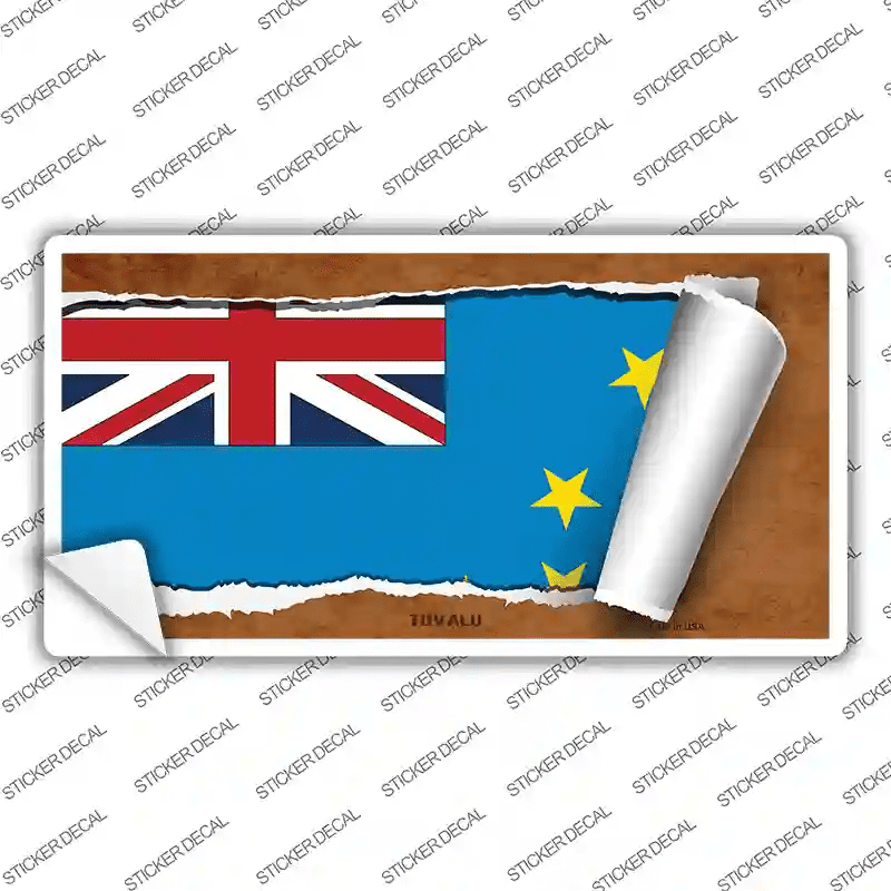 Tuvalu Flag Scroll Novelty Sticker Decal Small - Walmart.com