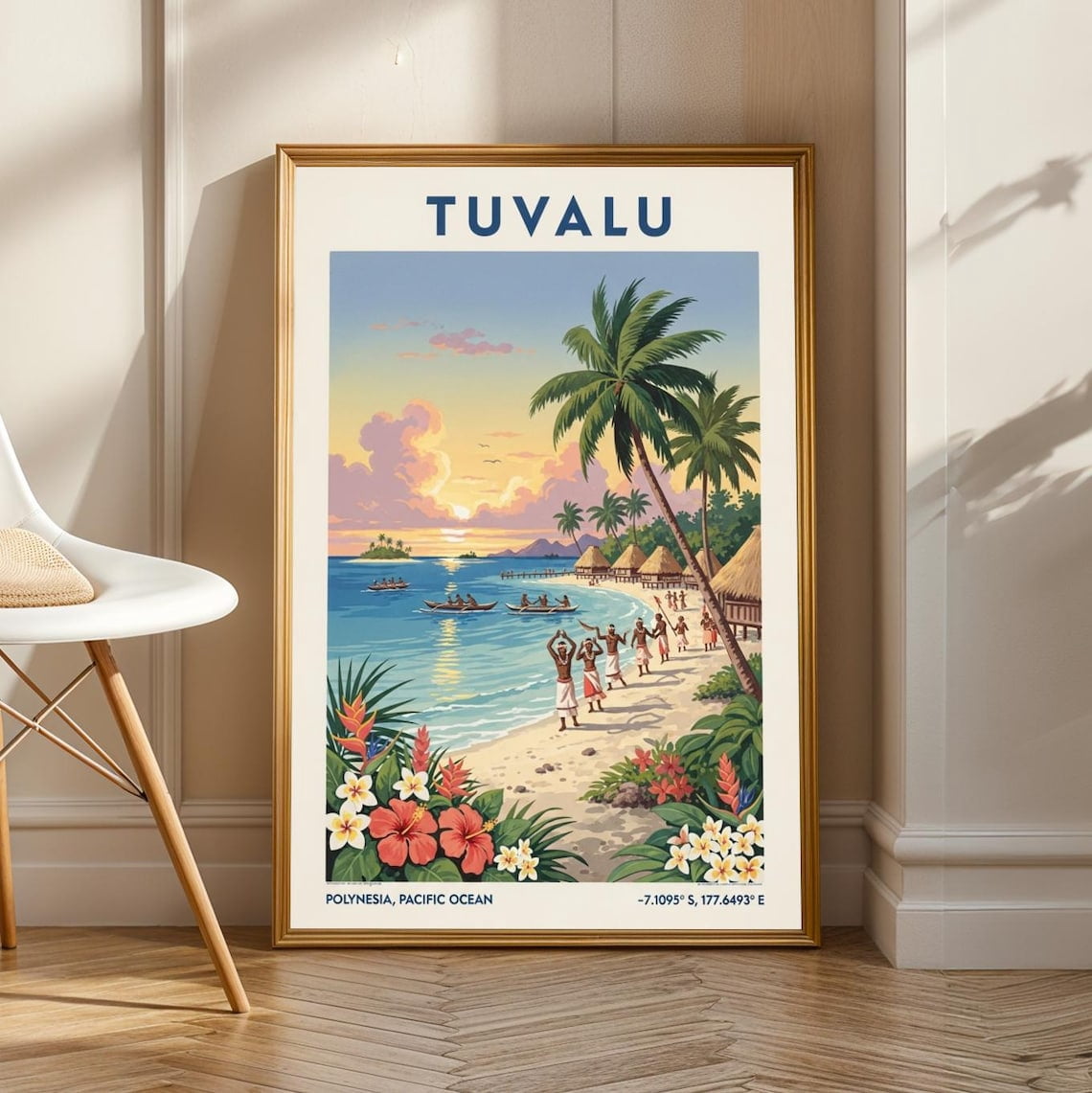 Tuvalu Travel Print Wall Art Island Wall Hanging Home Décor Polynesia ...