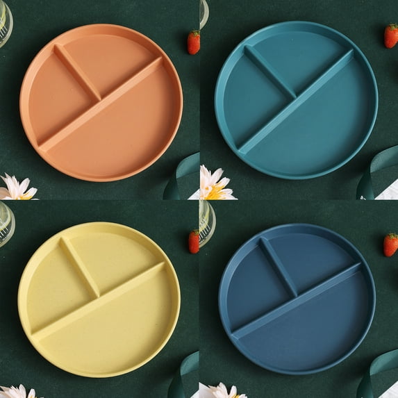 Tuvgenk 8 Pc Divided Dinner Plates Round Buffet Plates Stackable ...