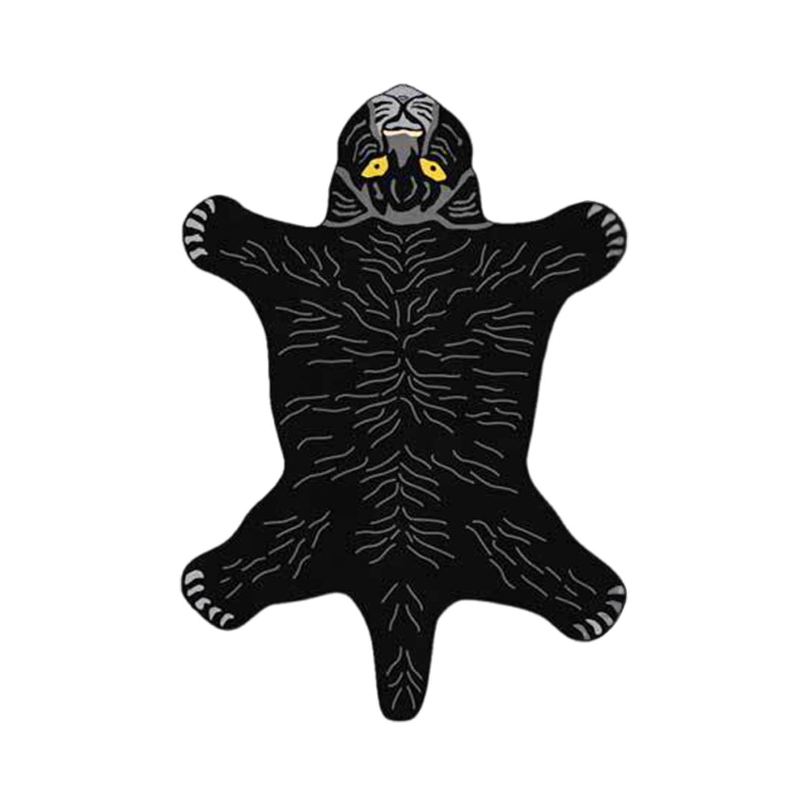 Tuvgenk Black Leopard Print Bathroom Rug 23.6x35.4in Non Slip Soft ...