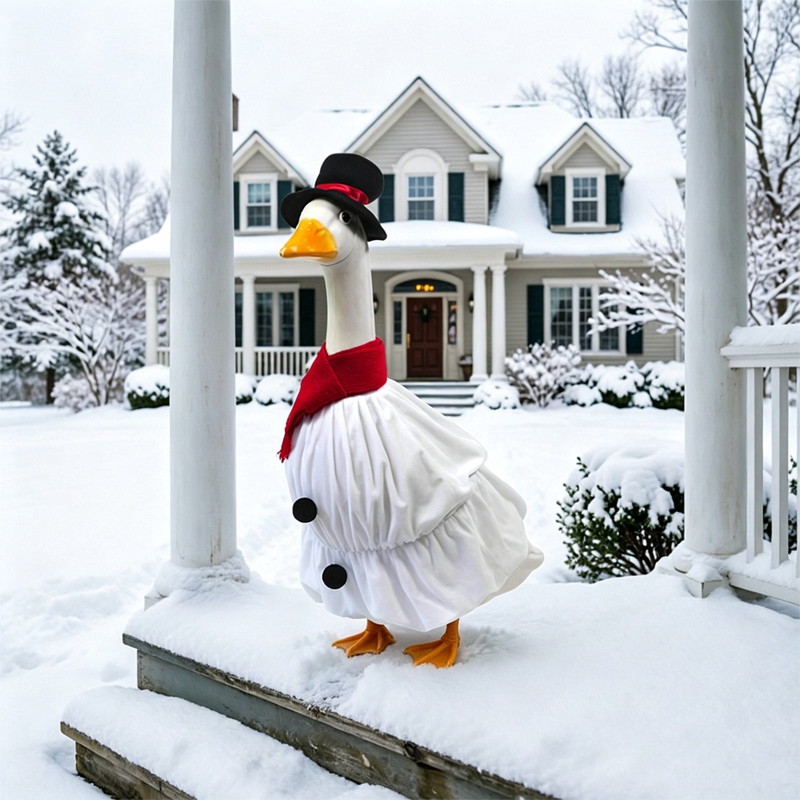 Tuvgenk Christmas Porch Goose Outfits 23" Winter Clothes for Porch ...