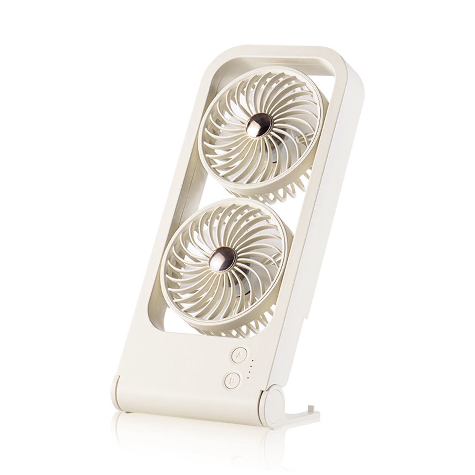Tuvgenk Double Head Fan 4 Speeds USB Rechargeable 2000-4000mAh Wall ...