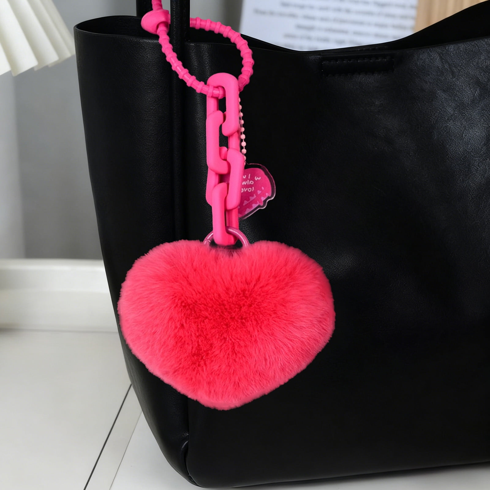 Tuvgenk Heart Shape Romantic Silicone Keychain Fluffy Couple key fob ...
