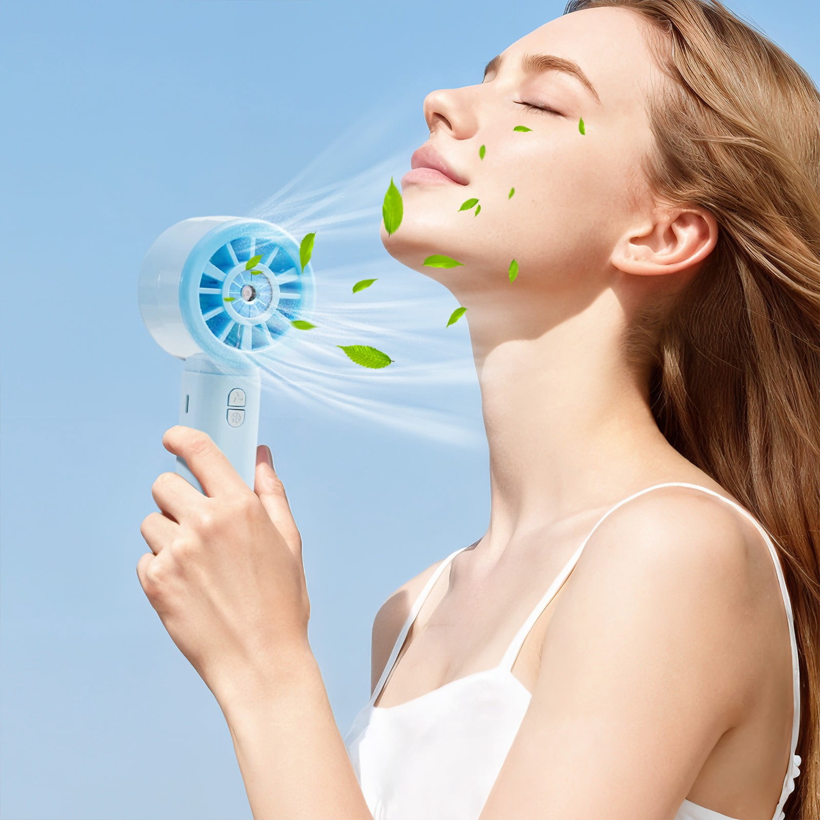Tuvgenk Mist Handheld High Speed Fan 2-in-1 Hydrating USB Rechargeable ...