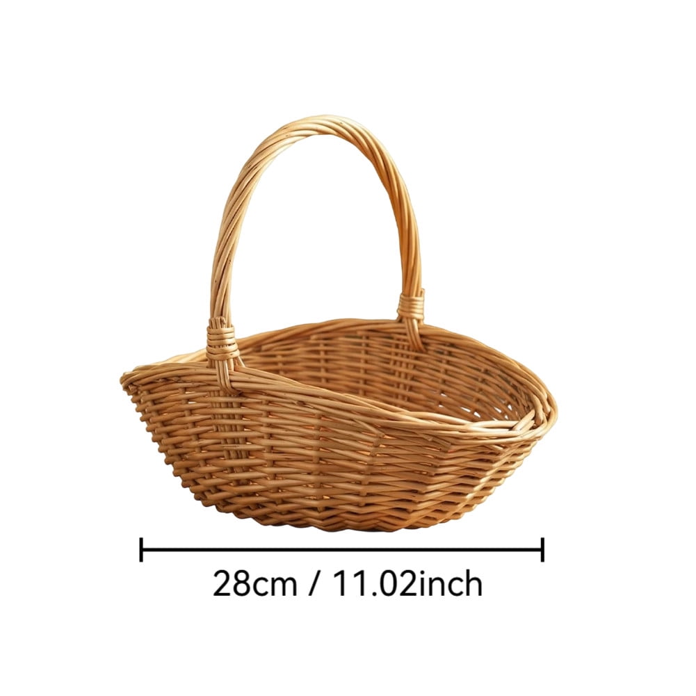 Tuvgenk Small Wicker Picnic Basket Handwoven Natural Basket, Compact 8 ...