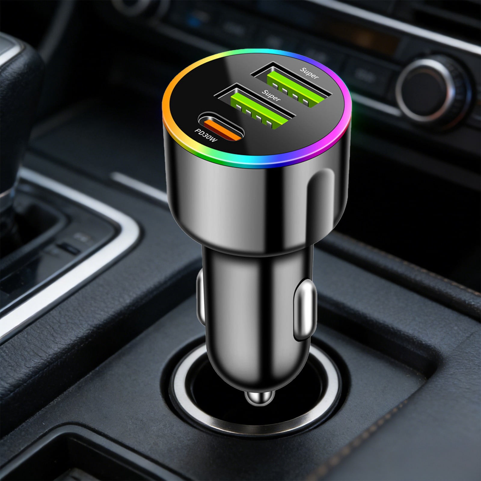 Tuvgenk Triple Port Fast Car Charger 60W High Power Multi Interface ...