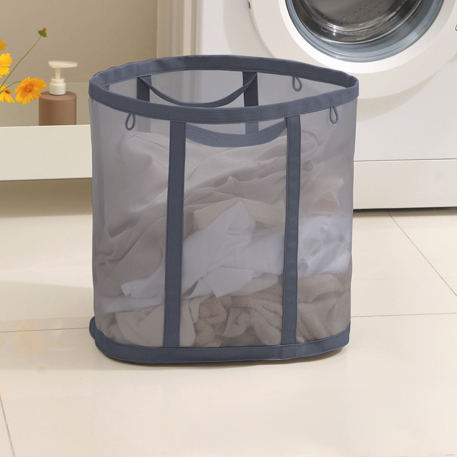 Tuvgenk with Handles Laundry Bag Large Foldable Mesh Bedroom Storage ...