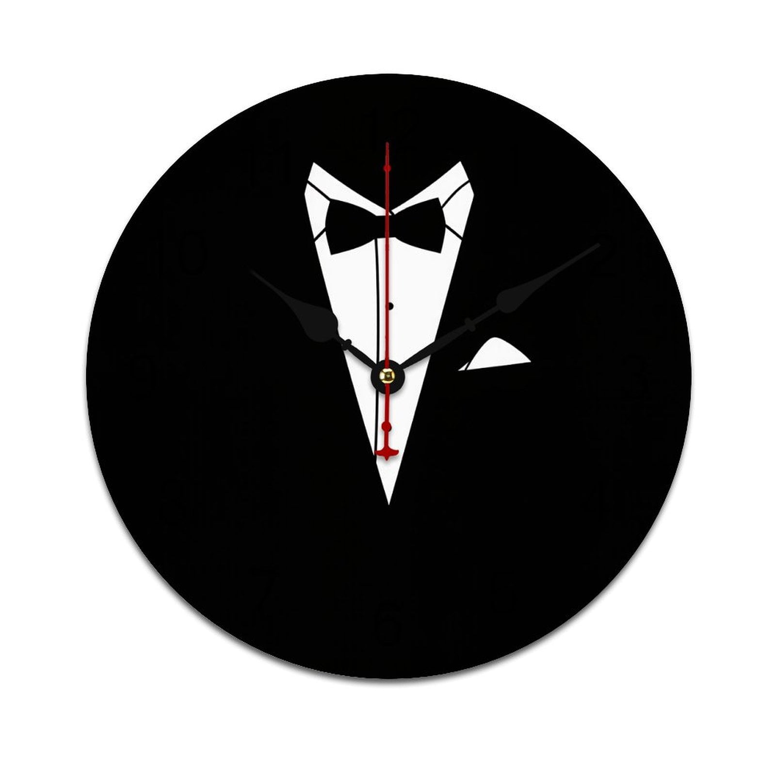 Tuxedo (2)-1 Time Decorative Wall Clocks Round Large Wall Watch Bedroom ...