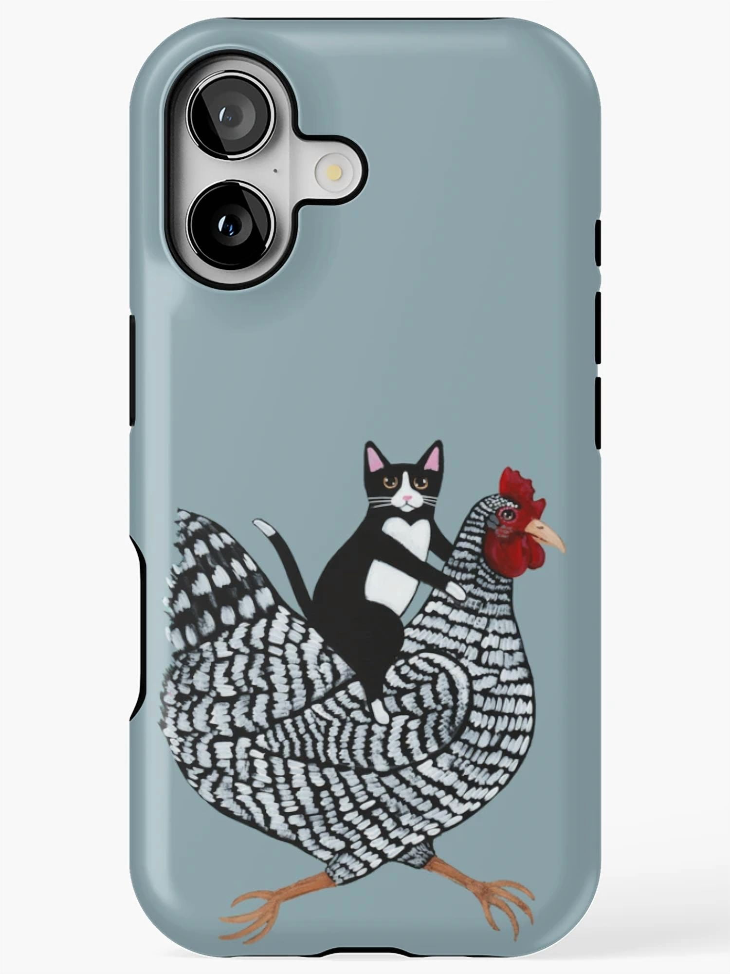 Tuxedo Cat Chicken Ride Case for 11/12/13/14/15/17 Pro Max Cute Fun ...