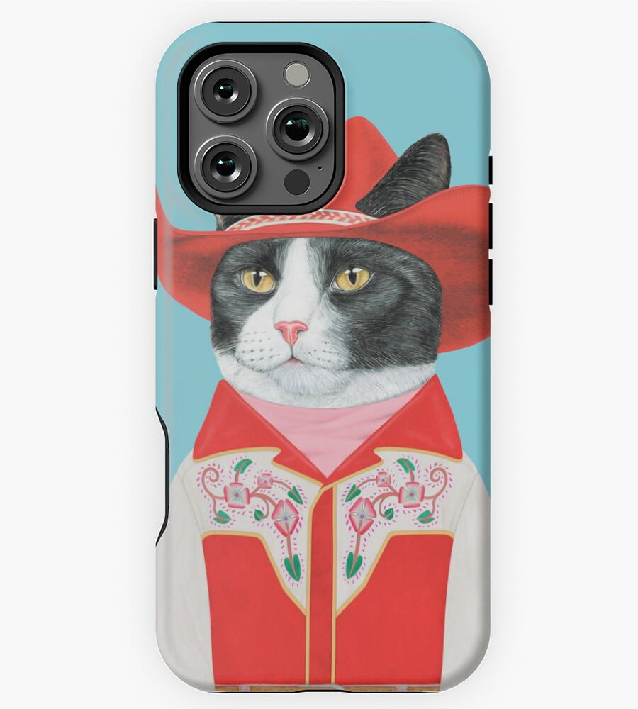Tuxedo Cat Cowboy GA10253 Phone Case for iPhone 11 to 17 Pro Max ...