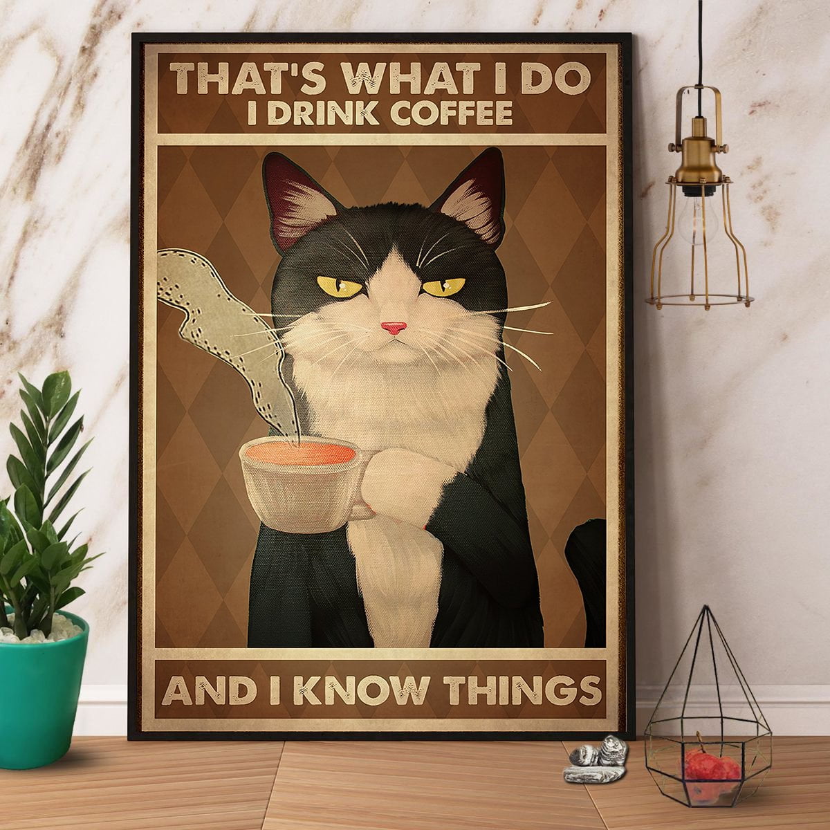 Tuxedo Cat Drink Coffee That'S What I Do Poster No Frame Matte Wall Art ...