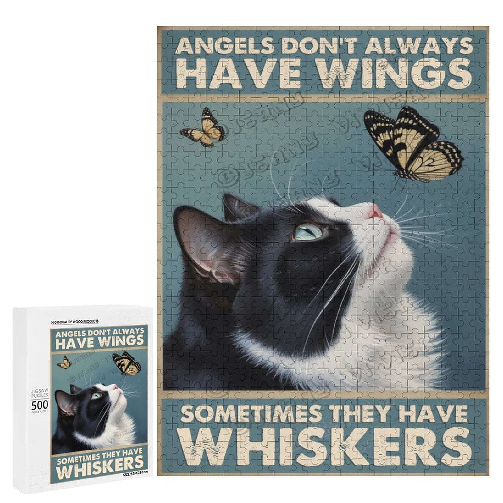 Tuxedo Cat Puzzles for Adults 500 Pieces, Kitten Puzzle Cat With ...