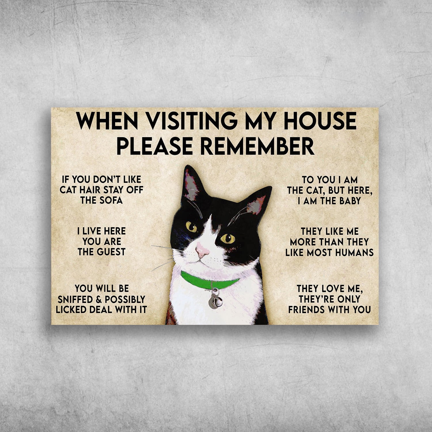 Tuxedo Cat - When Visiting My House, Please Remember, If You Don't Like ...