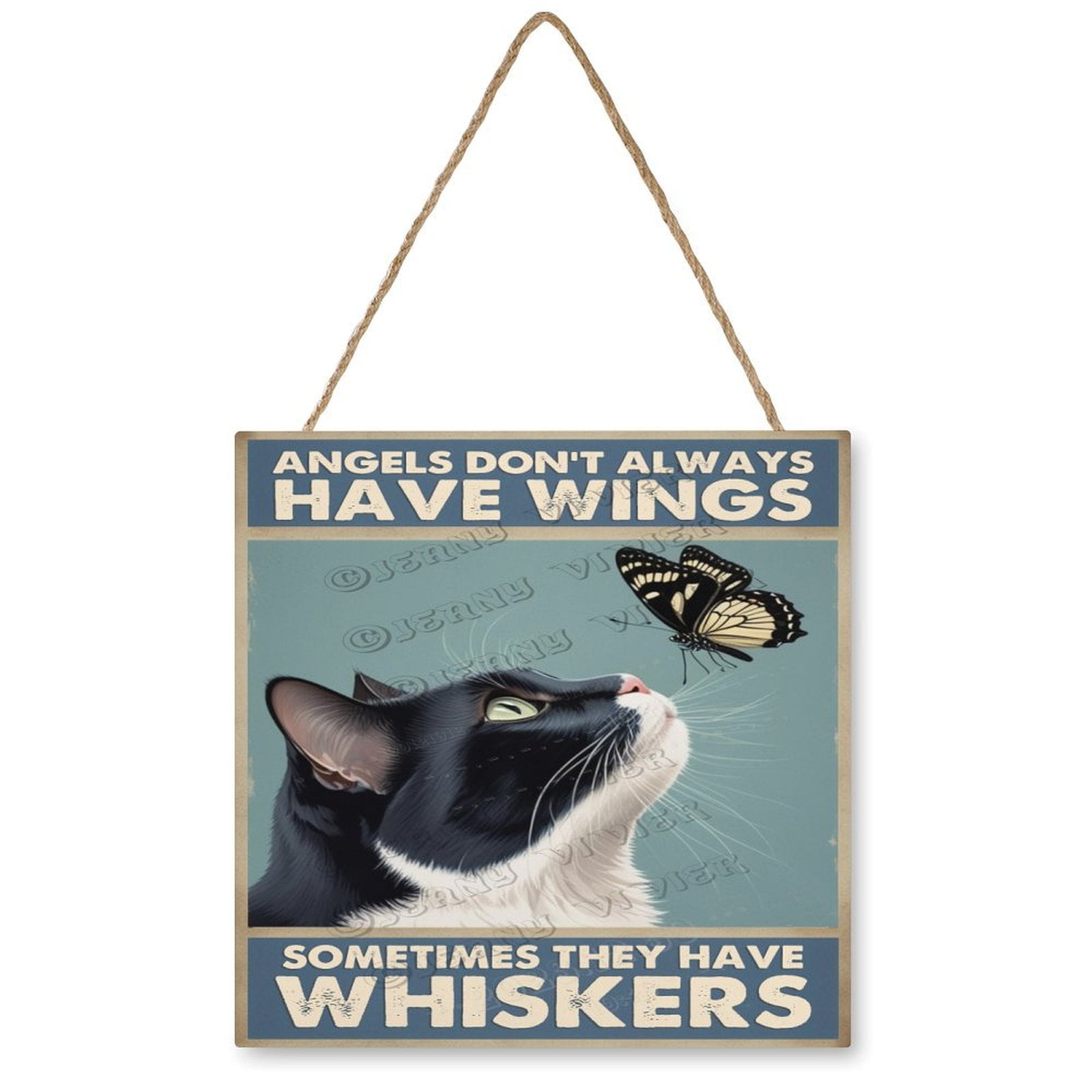 Tuxedo Cat Wood Cat Sign Decor Cat Lover Sign, Hanging Pet Sign for ...