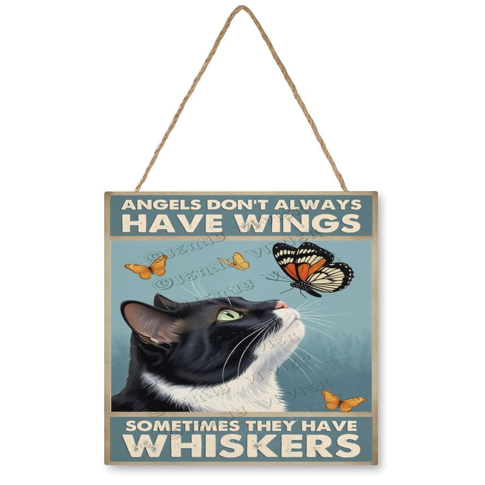 Tuxedo Cat Wood Sign Cat Lovers Wooden Signs Rustic Hanging Plaque Home ...