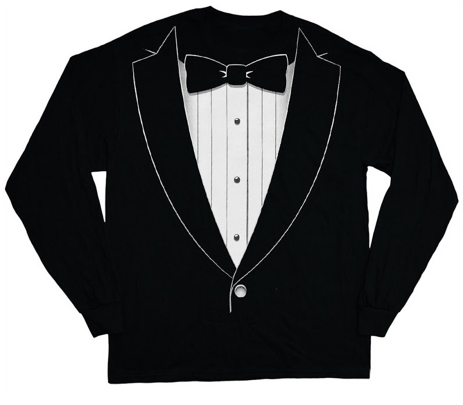 Tuxedo T-shirt Men's Long Sleeve Tee Black - Walmart.com