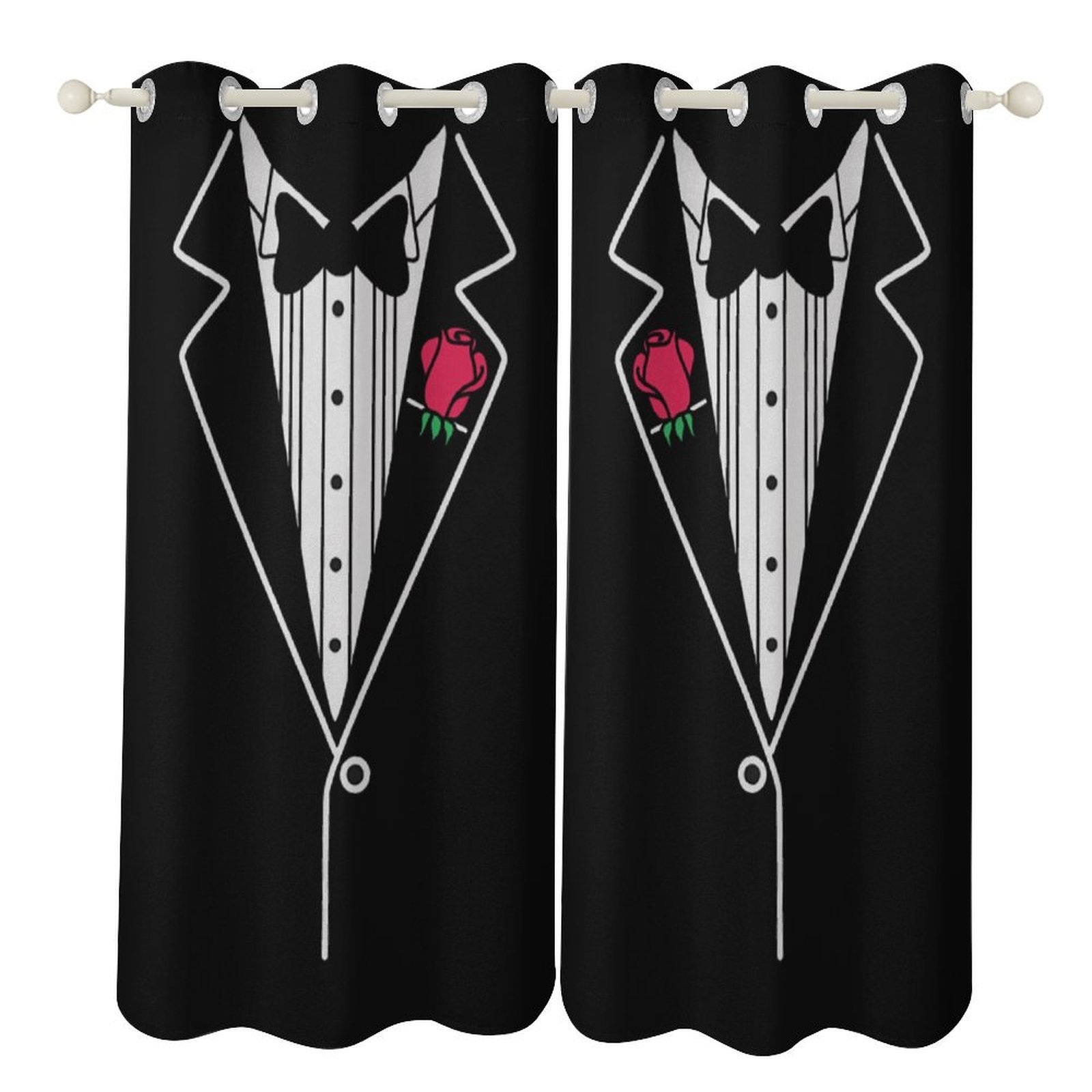 Tuxedo Window Blackout Curtain 3d Printed Curtain Bedroom Living Room ...