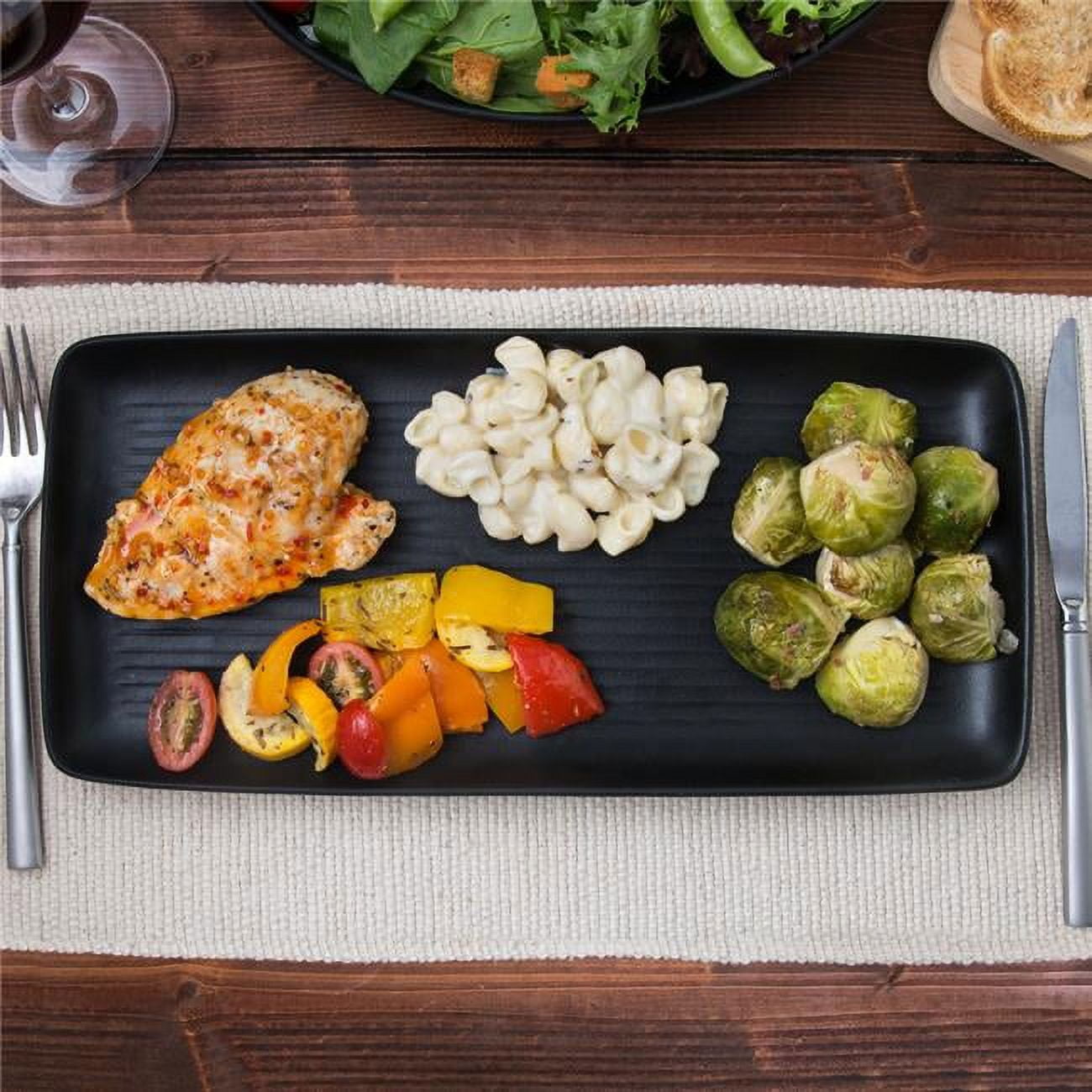 Tuxton 14 in. Matte Black Embossed Tray - Walmart.com