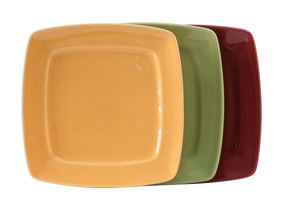 Tuxton Assorted Square Plate - Butterscoth, Pistachio & Cranberry, Assorted - Walmart.com
