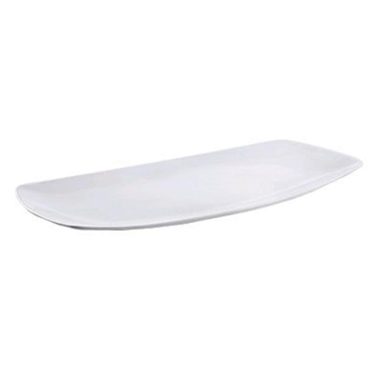 Tuxton China BPH-161H Rect Plate with Tapered Ends - Porcelain White ...
