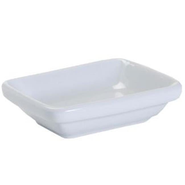 Tuxton China BPZ-033B 3.38 in. x 2.63 in. Rectangular Sauce - Porcelain White - 4 Dozen ...