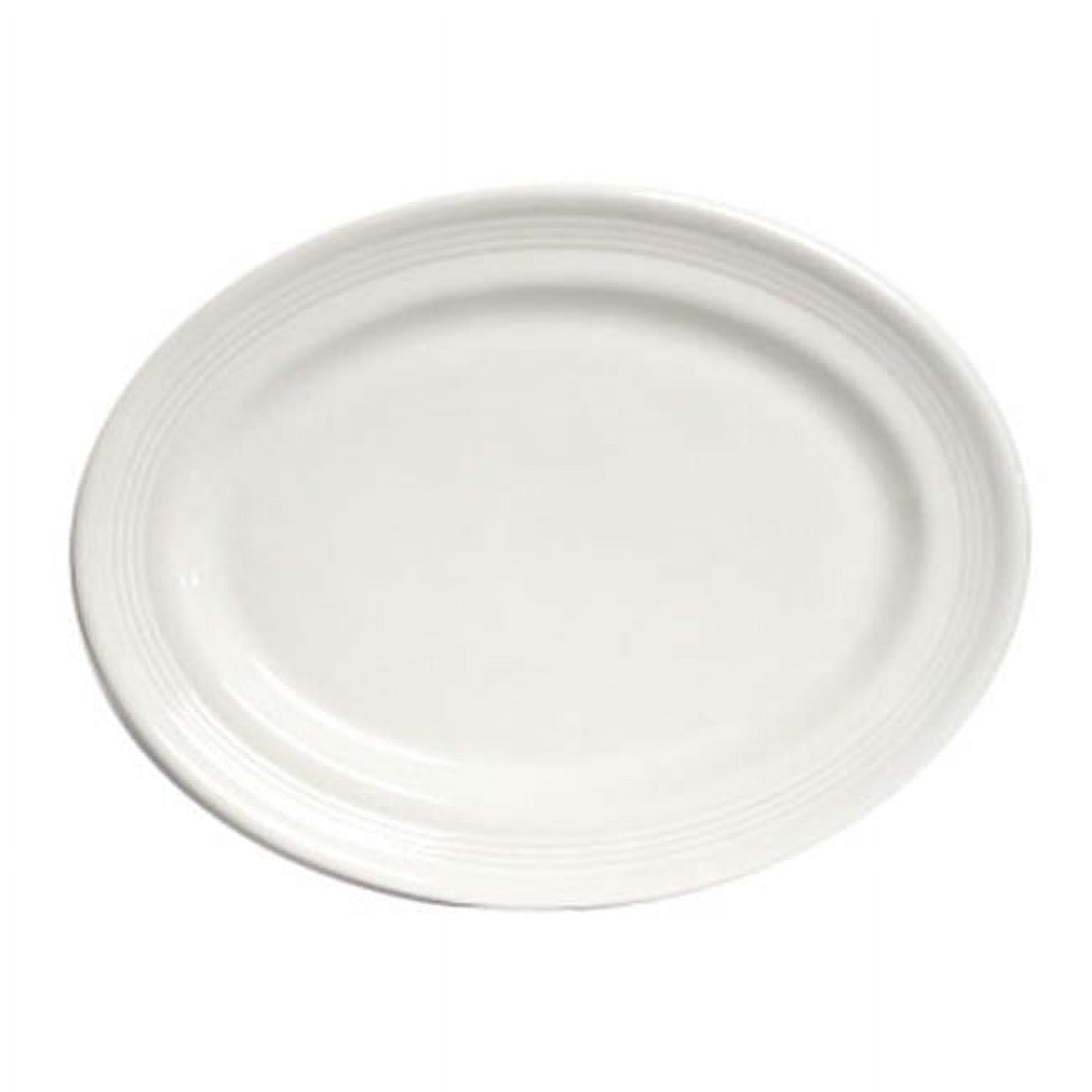 Tuxton China CWH-136 13.75 in. x 10.5 in. Concentrix Oval Platter ...