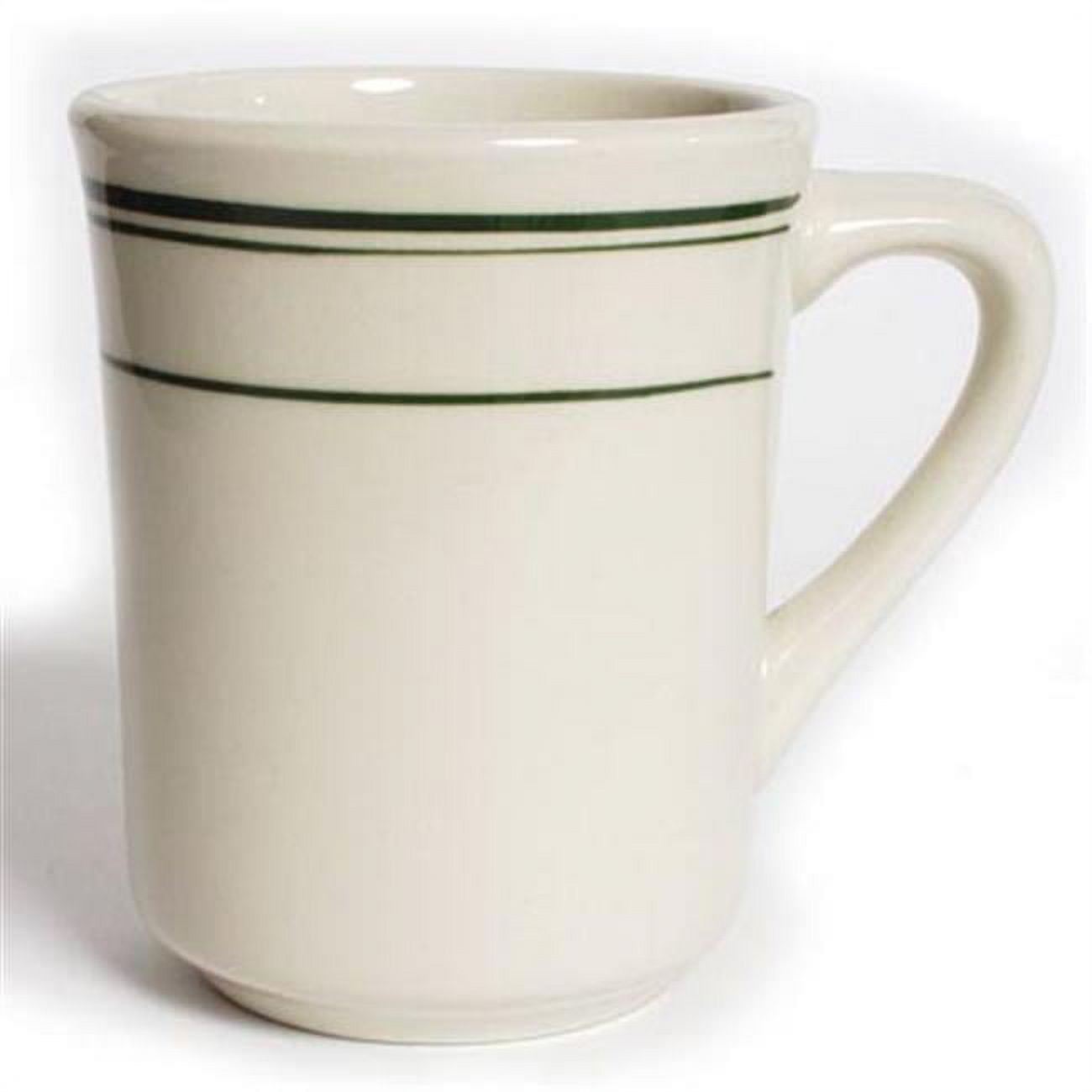Tuxton China Green Bay 8 oz. Wide Rim Rolled Edge Tiara Mug-Cup ...