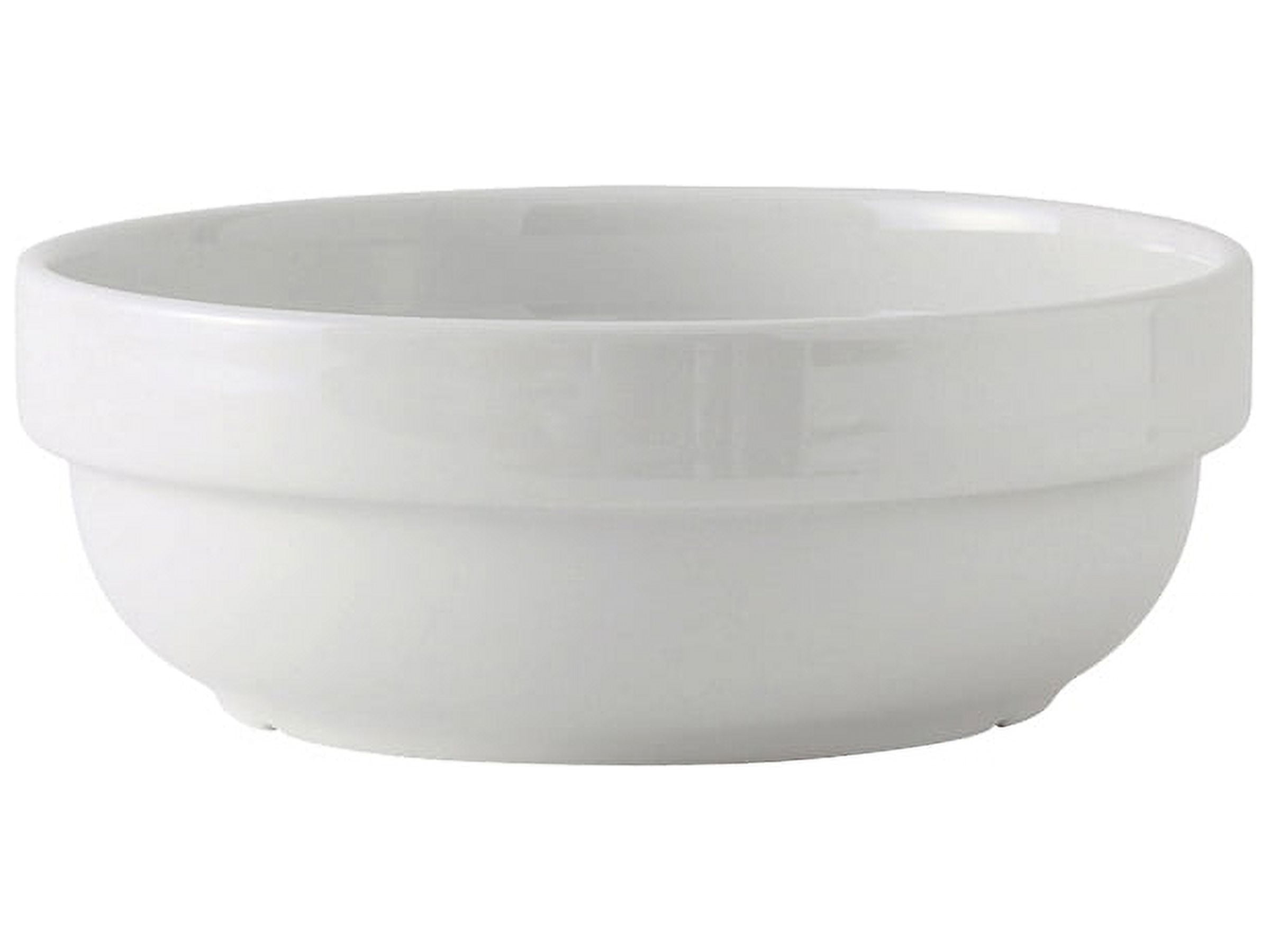 Tuxton Duratux Porcelain White 29-Ounce Stackable Salad Bowl, Pack of ...