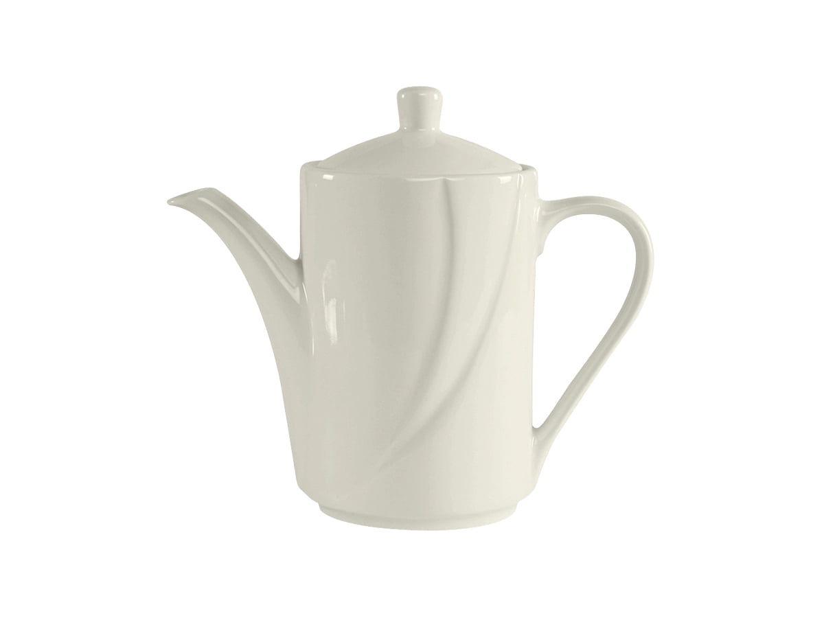 Tuxton San Marino Pearl White Embossed 21-Ounce Coffee/Tea Pot withLid ...