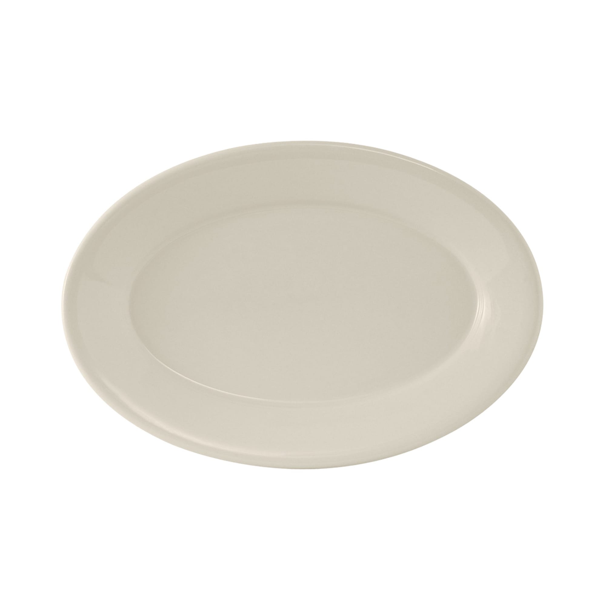 Tuxton TRE-014 12 5\\/8" x 8 3\\/4" Oval Reno Platter - Ceramic, American White\\/Eggshell-1 ...