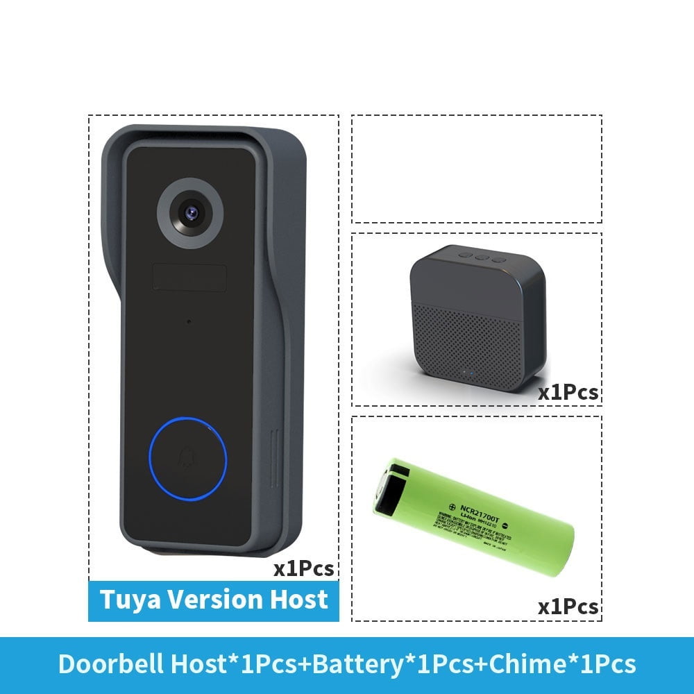 Tuya 2K Video Doorbell IP65 Outdoor Wireless IP Camera Smart Home ...