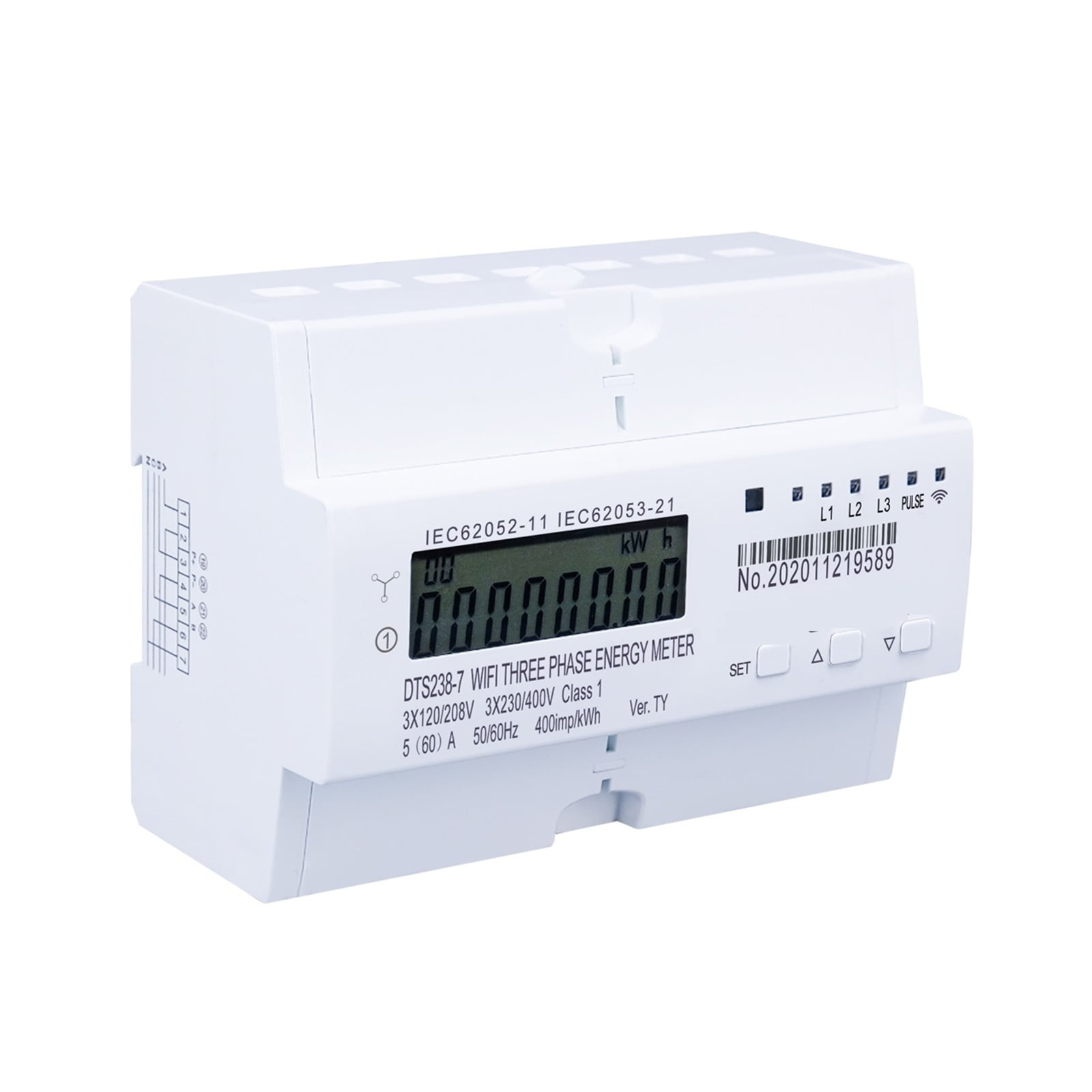 Tuya 3 Phase Smart Energy Meter Timer Power Consumption Monitor KWh ...