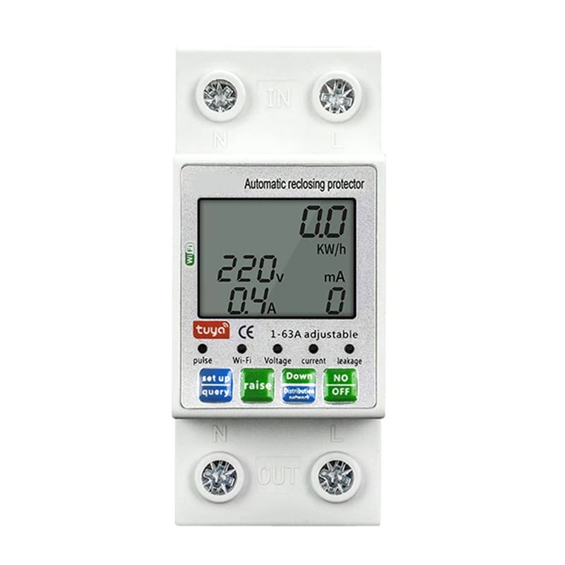 Tuya 63A 2p WIFI Energy Meter, over/Under Voltage Leakage Current ...