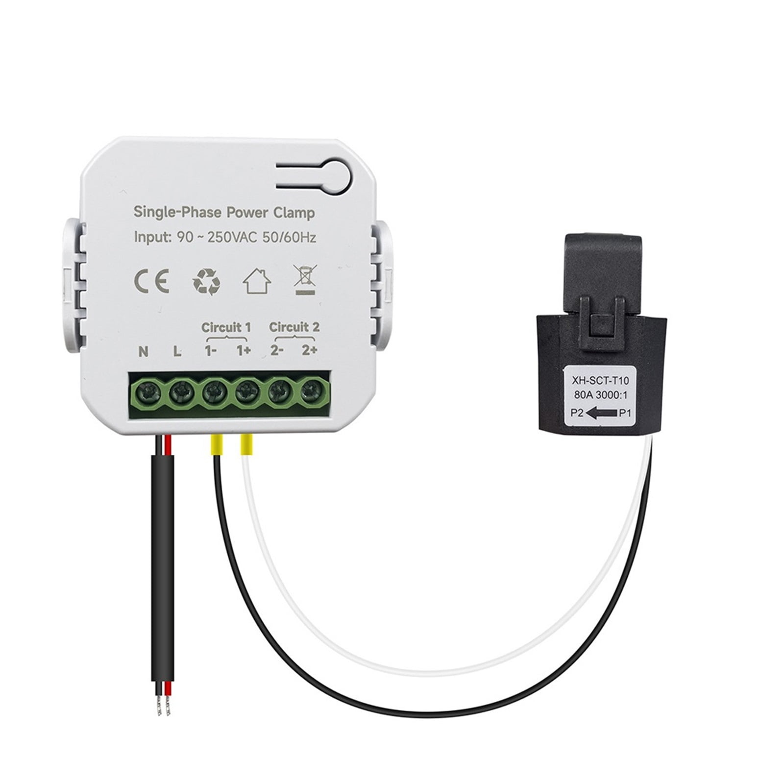 Tuya 80A Single-phase Energy Meter With CT Clamp App Kwh Power ...