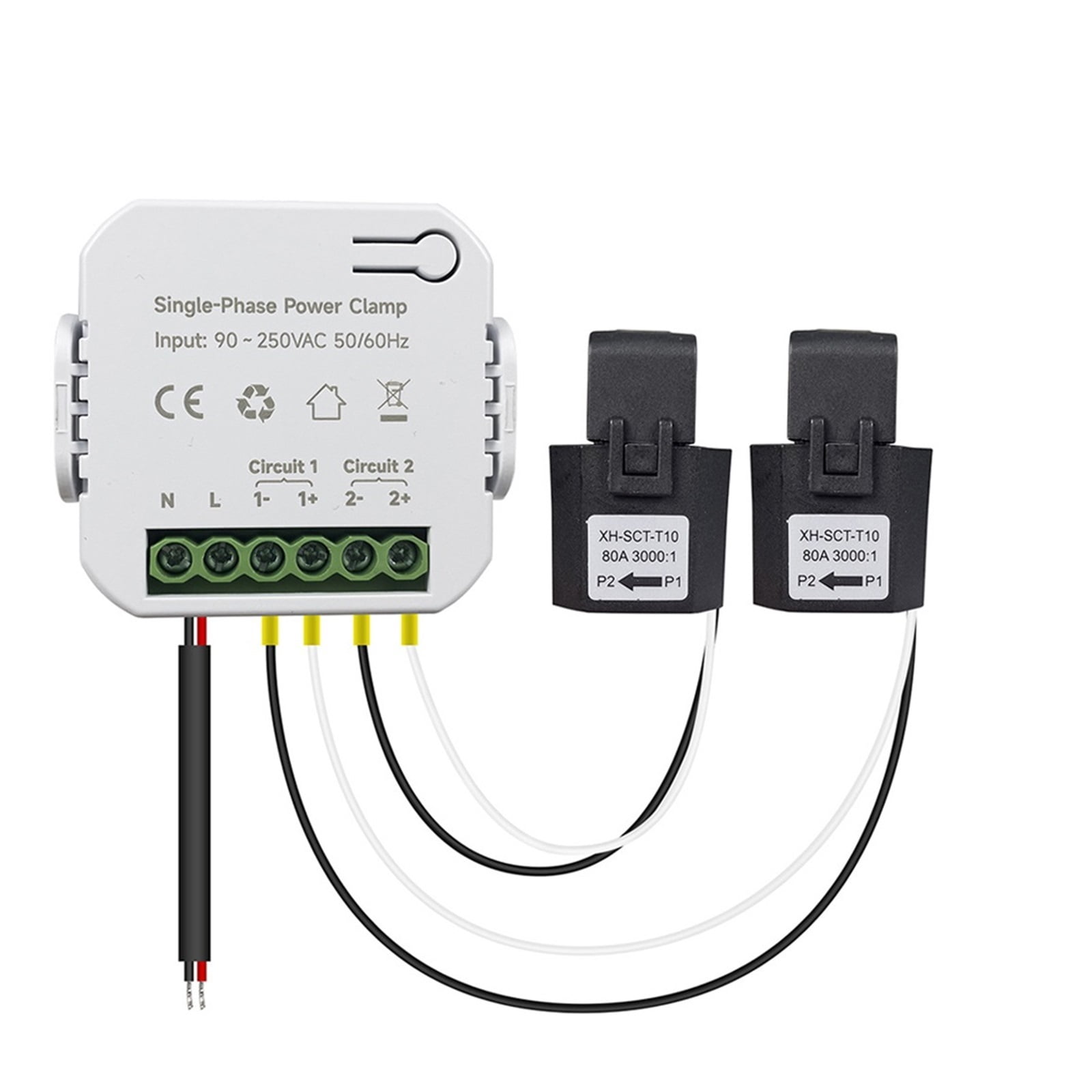 Tuya 80A Single-phase Energy Meter With CT Clamp App Kwh Power Consumption Monitor Electricity ...