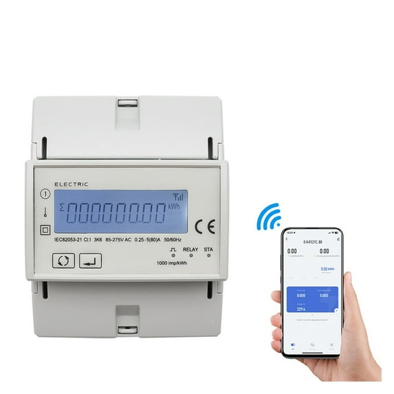 Tuya 80A Smart Single Phase Two-way Bidirectional Energy Meter Timer ...