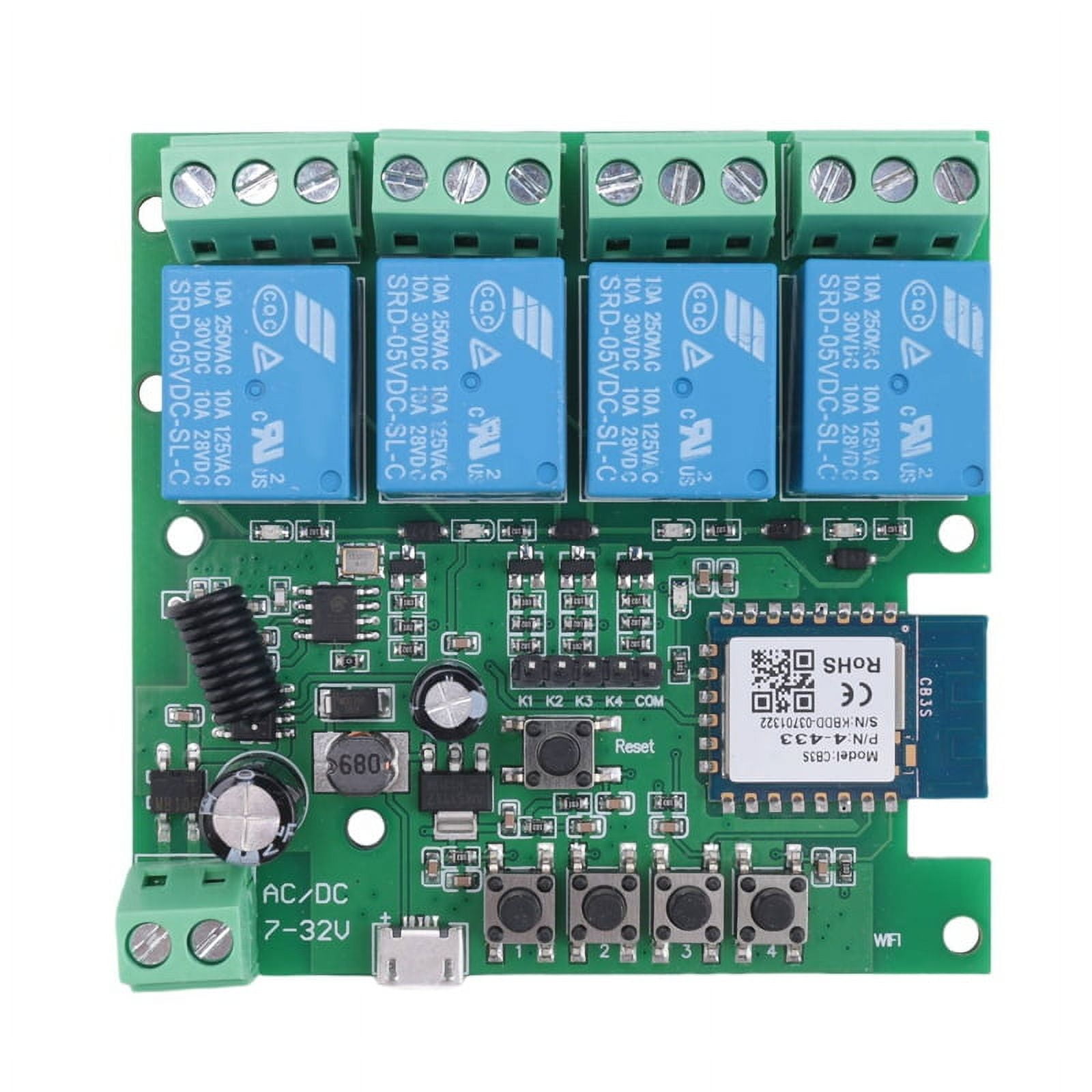 Tuya APP Smart Home Remote Control Module Switch Four-Channel Multi ...