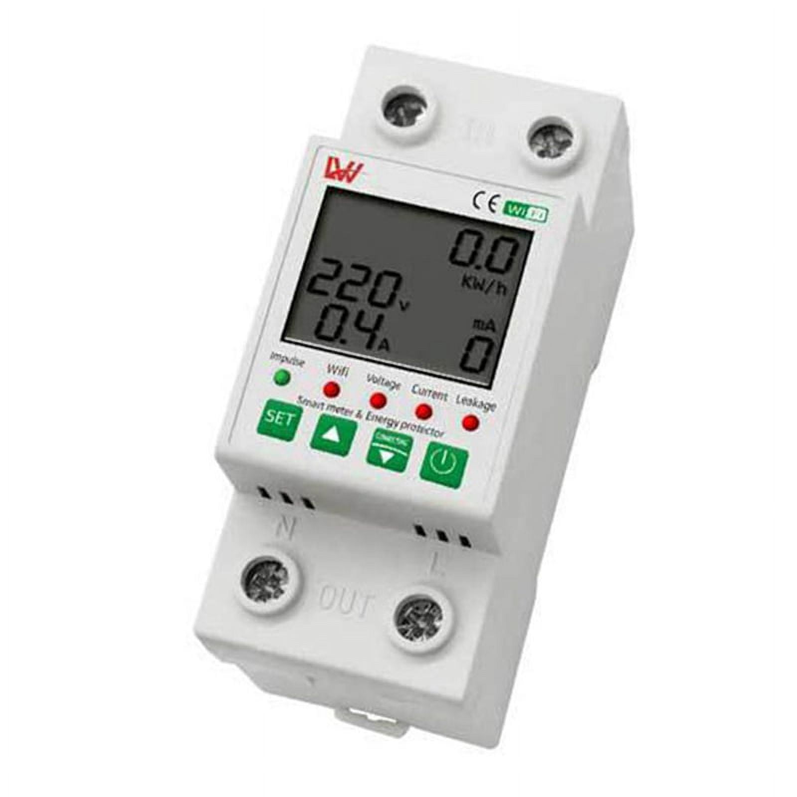 Tuya APP WIFI Smart Energy Meter 2P 63A KWh Meter Wattmeter Over Under ...