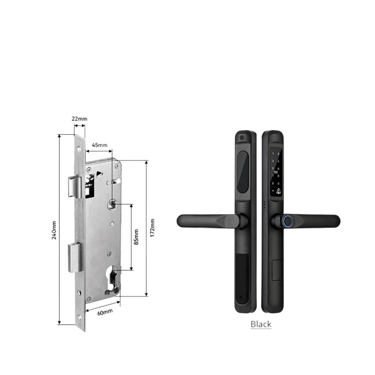 Tuya App Waterproof Smart Door Lock Aluminum Biometric Lock Fingerprint ...