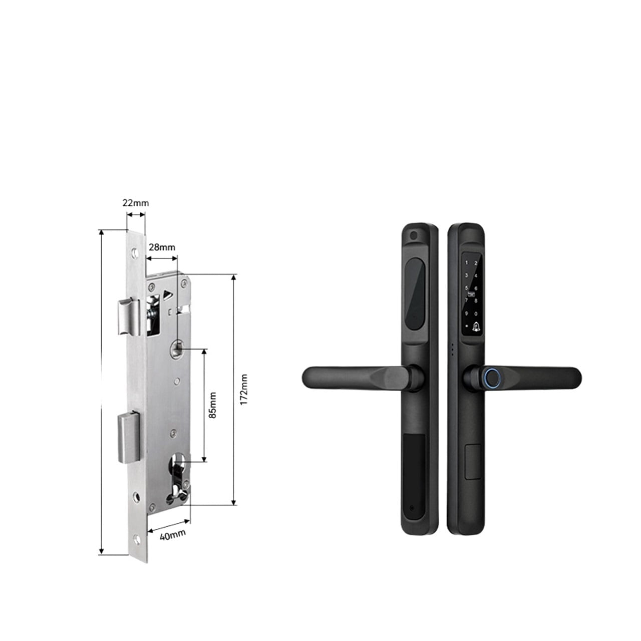 Tuya App Waterproof Smart Door Lock Aluminum Biometric Lock Fingerprint ...