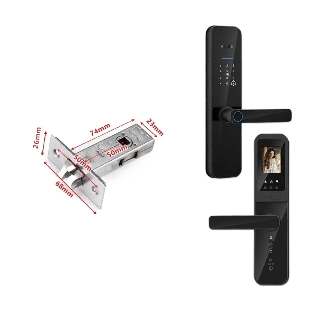 Tuya Digital Electronic Smart Door Lock With Biometric Camera Fingerprint Smart Card Password ...