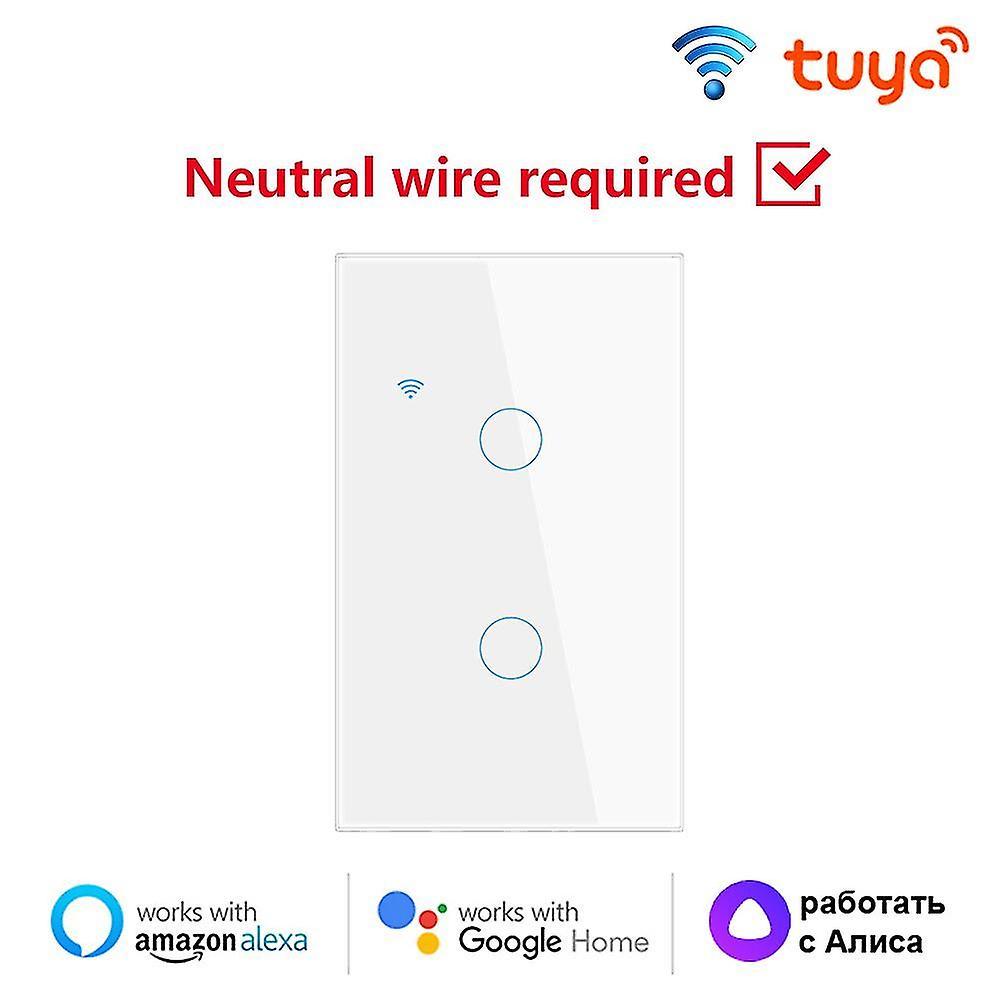 Tuya EU US Wifi Smart Touch Switch 1/2/3/4 Gang Wall Light Switch ...