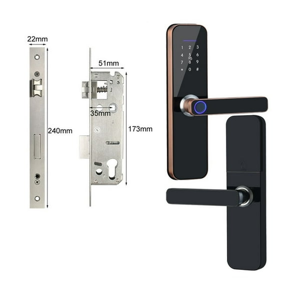 Tuya Electronic Smart Door Lock With Biometric Fingerprint / Smart Card ...