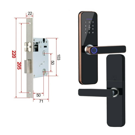 Tuya Electronic Smart Door Lock With Biometric Fingerprint / Smart Card ...