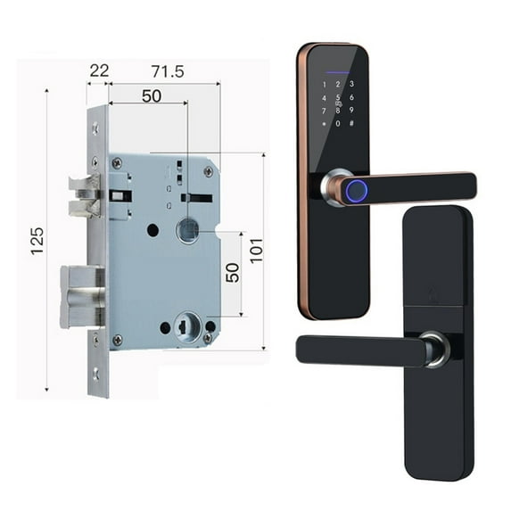 Tuya Electronic Smart Door Lock With Biometric Fingerprint / Smart Card ...