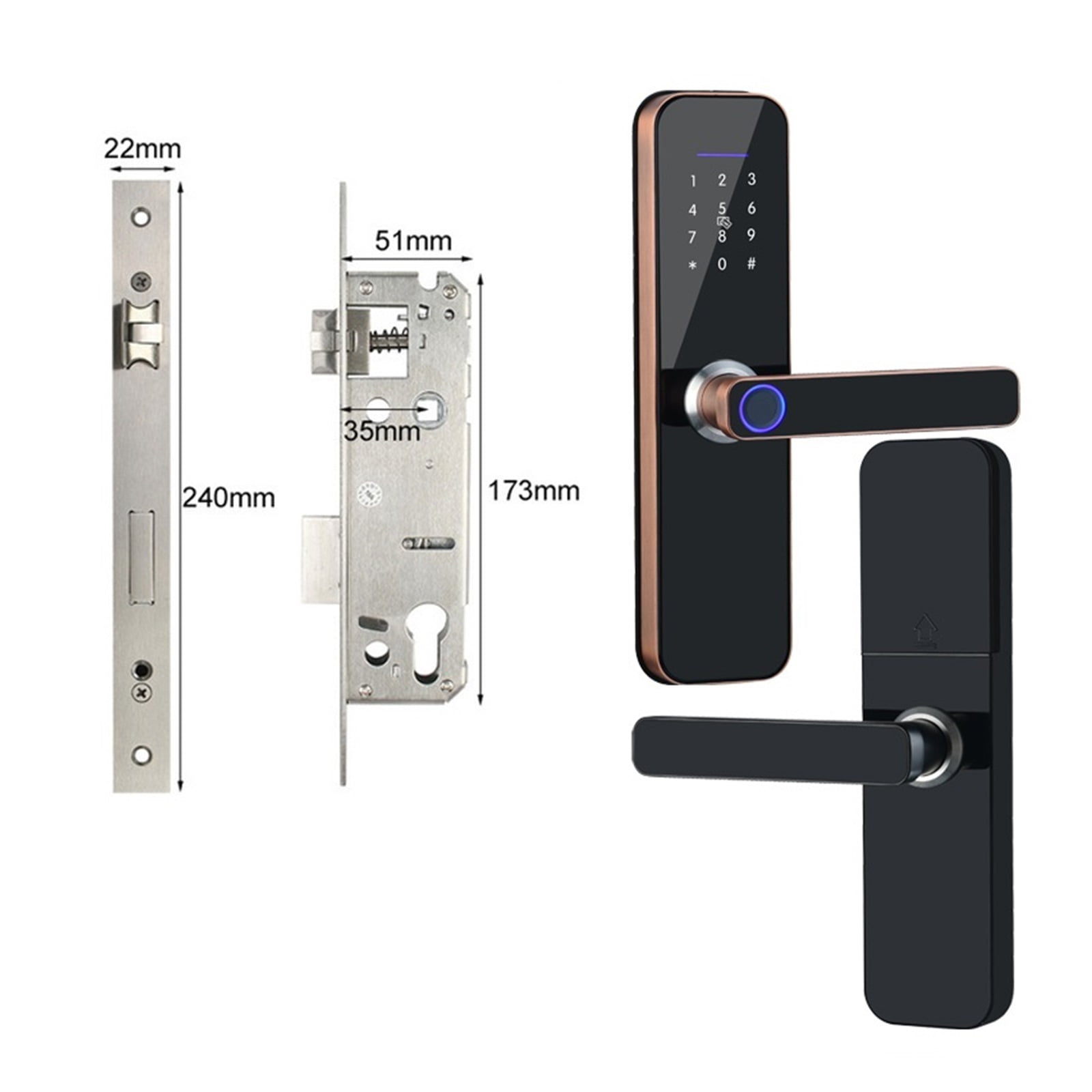 Tuya Electronic Smart Door Lock With Biometric Fingerprint / Smart Card ...