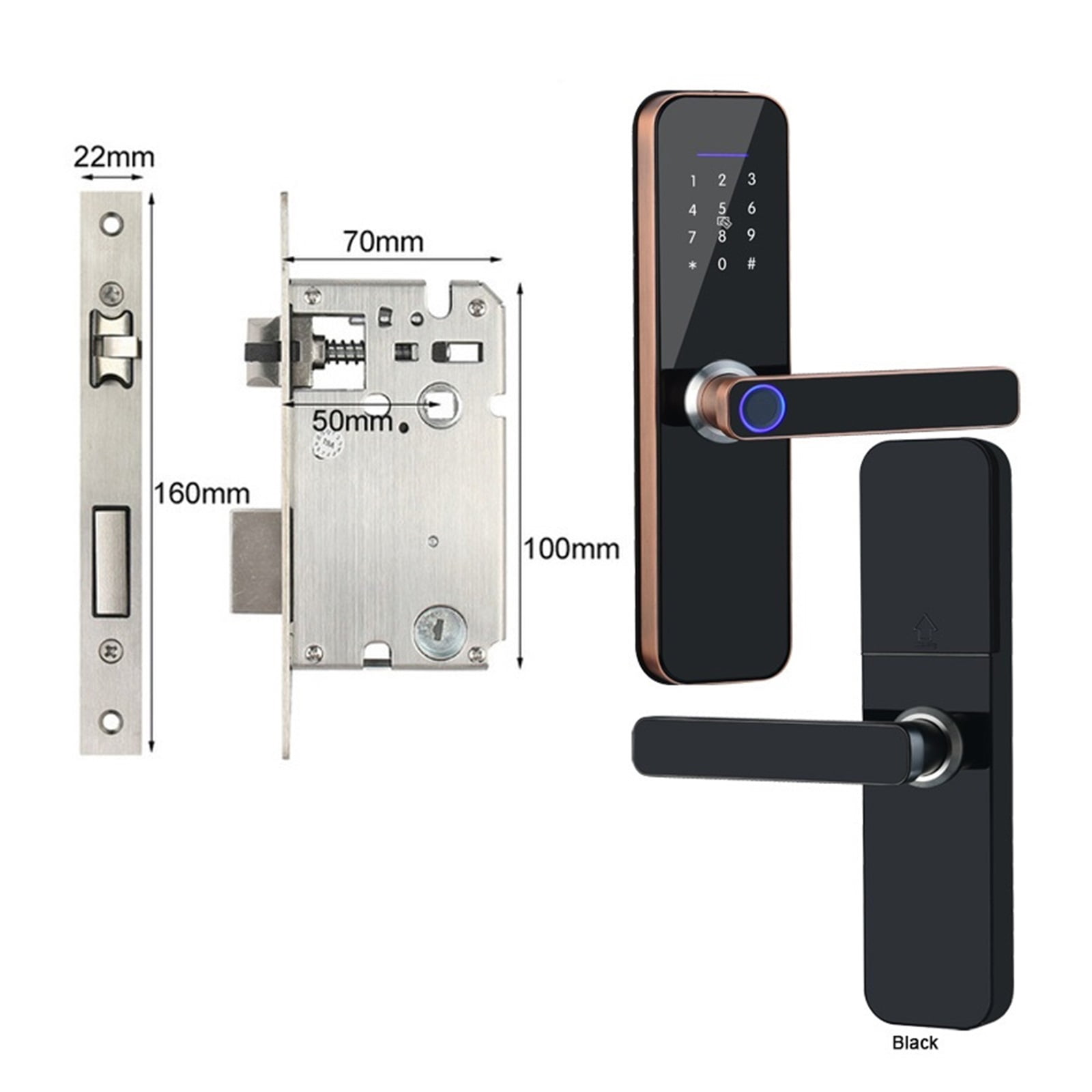 Tuya Electronic Smart Door Lock With Biometric Fingerprint / Smart Card ...