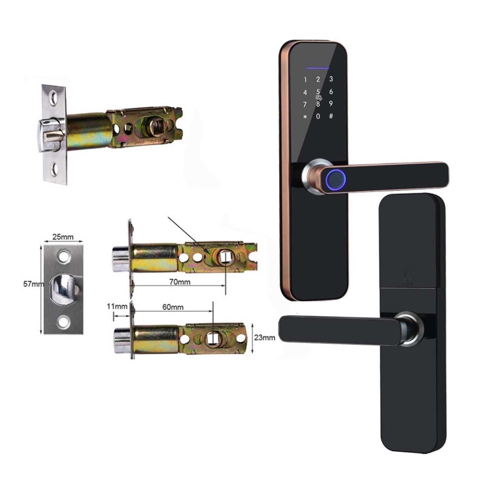 Tuya Electronic Smart Door Lock With Biometric Fingerprint / Smart Card ...
